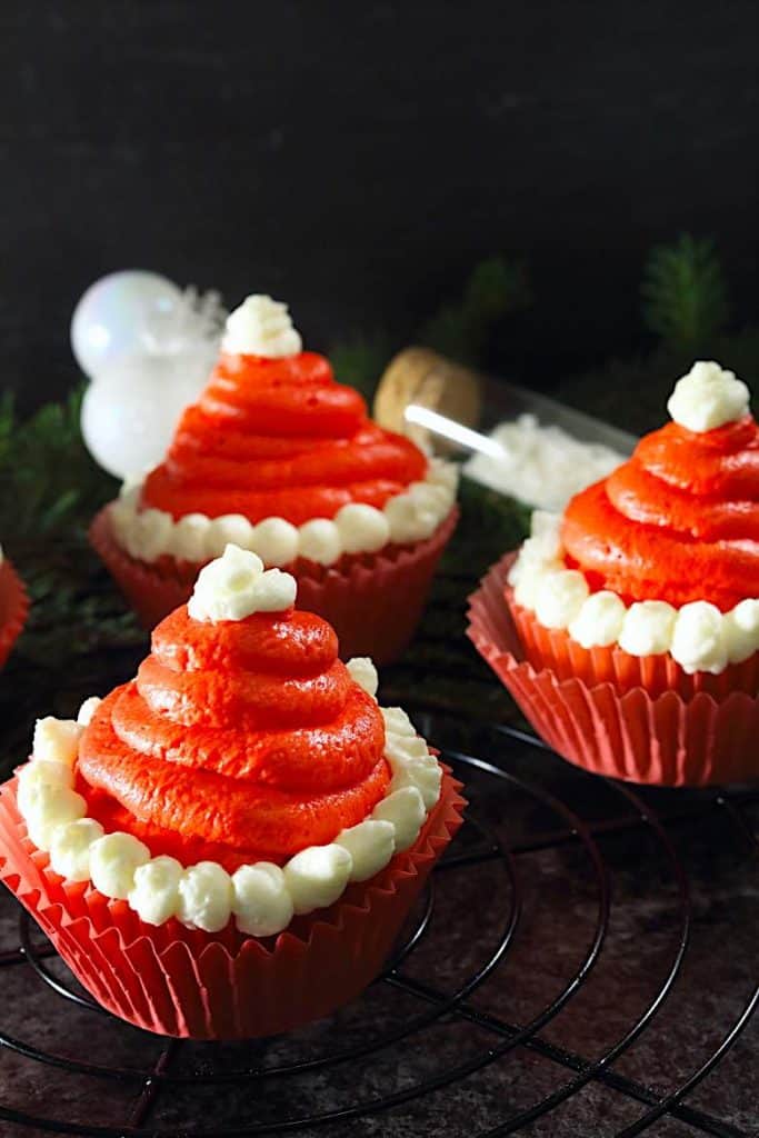 Santa Hat Cupcake Recipe for Christmas - Low Carb No Carb