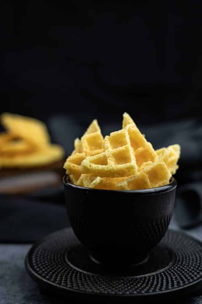 Crispy Keto Chaffle Chips Crisps - Low Carb No Carb