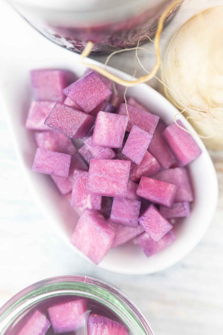 Purple Pickled Daikon Radish Recipe - Low Carb No Carb
