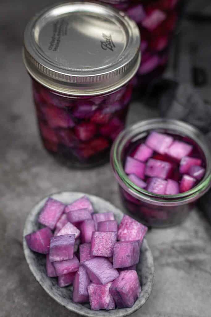 Purple Pickled Daikon Radish Recipe - Low Carb No Carb