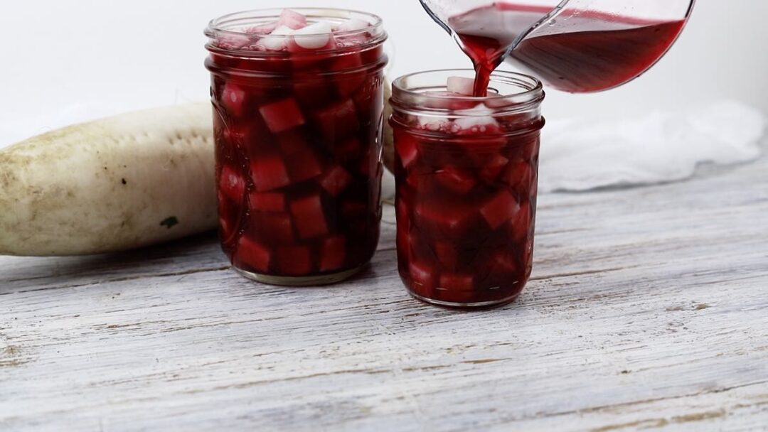 Purple Pickled Daikon Radish Recipe - Low Carb No Carb