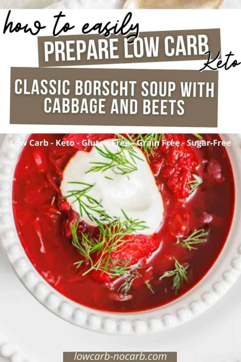 Classic Borscht Soup with Cabbage and Beets - Low Carb No Carb