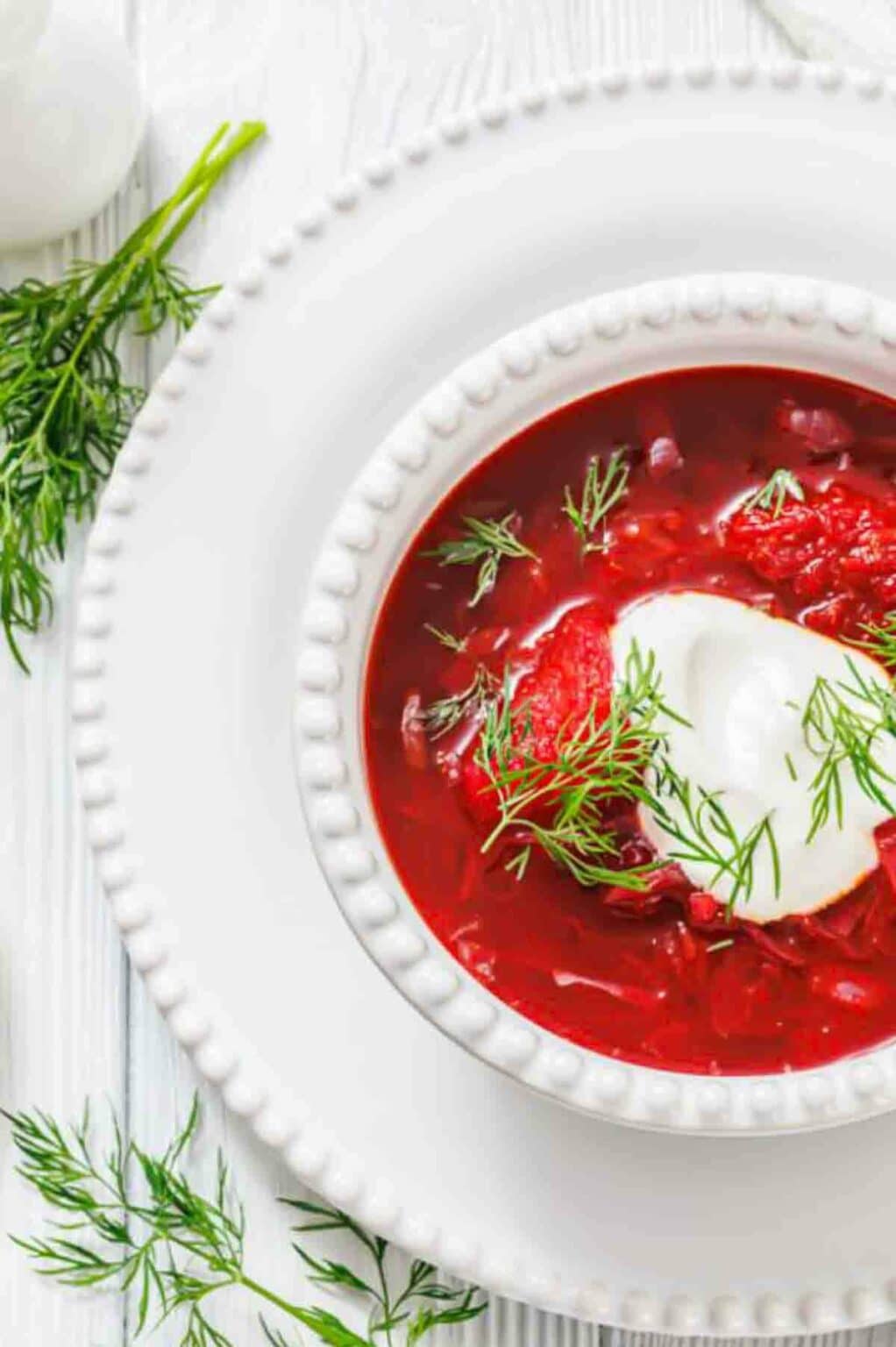 Classic Borscht Soup with Cabbage and Beets - Low Carb No Carb