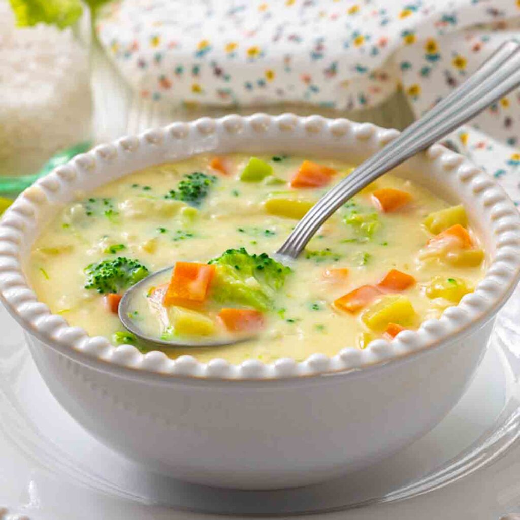 Creamy Vegetable Chowder Bowl - Low Carb No Carb